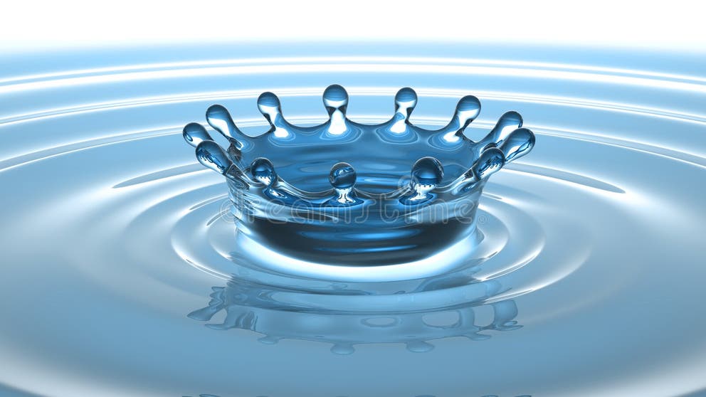 Splash and Crown on Water Surface Stock Illustration - Illustration of ...