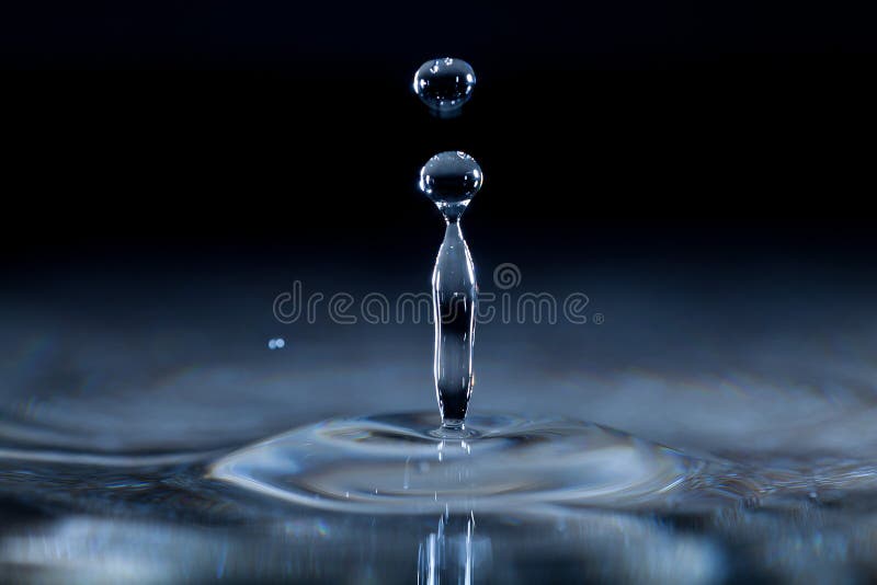 A Drop and a Column of Clean Drinking Water Stock Photo - Image of ...