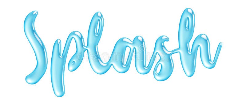 Splash 3d Rendering of a Word Made with Water Stock Illustration ...