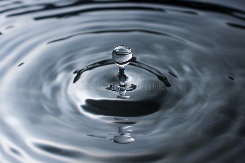Splash of Dark Water with Droplet from Small a Drip Stock Photo - Image ...
