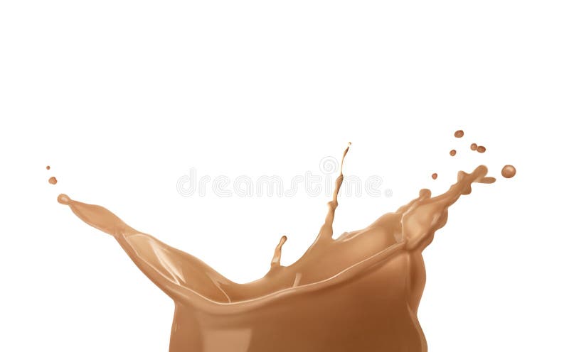 Splash of Delicious Chocolate Milk on White Background Stock Photo ...