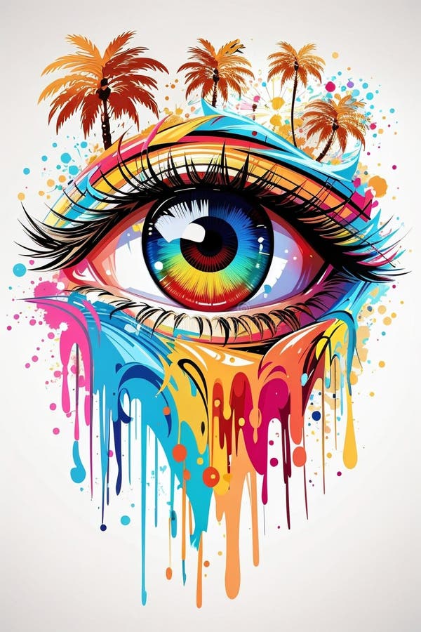 Splash Design of Colorful Eye Stock Illustration - Illustration of ...