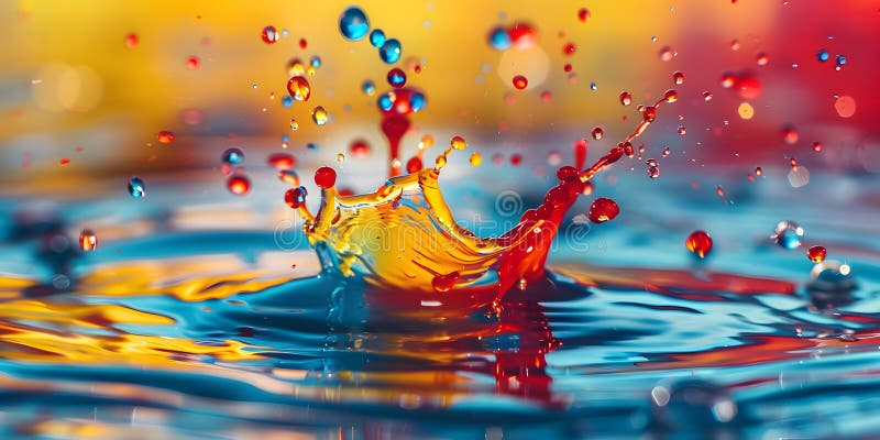 A Splash of Different Colors in the Water Stock Photo - Image of ...