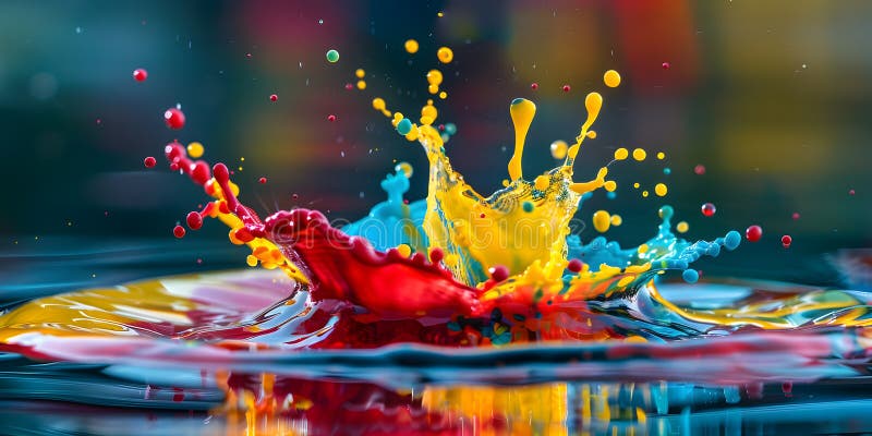 A Splash of Different Colors in the Water Stock Photo - Image of ...