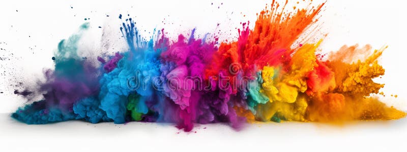 Splash of Different Colors on a White Background. Selective Focus Stock ...