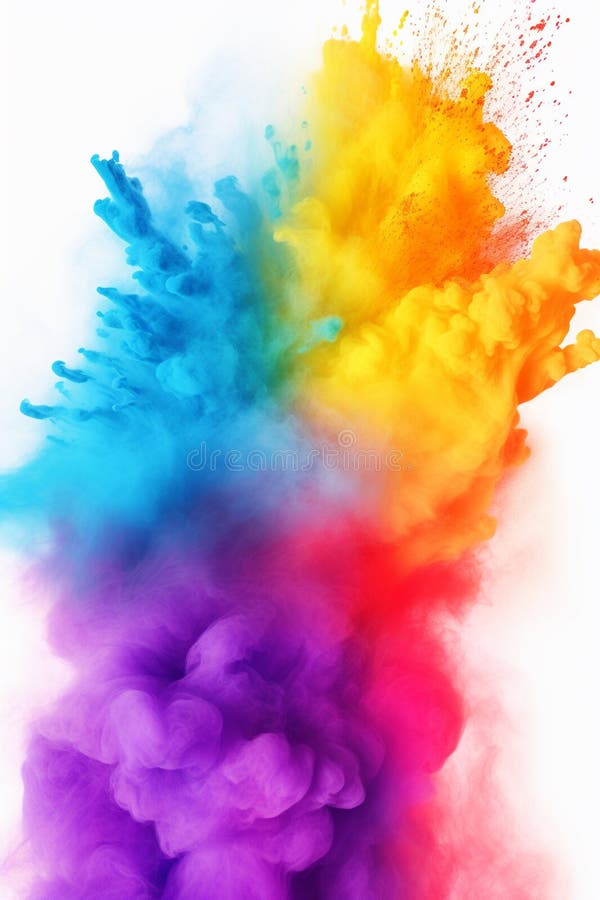 Splash of Different Colors on a White Background. Selective Focus Stock ...