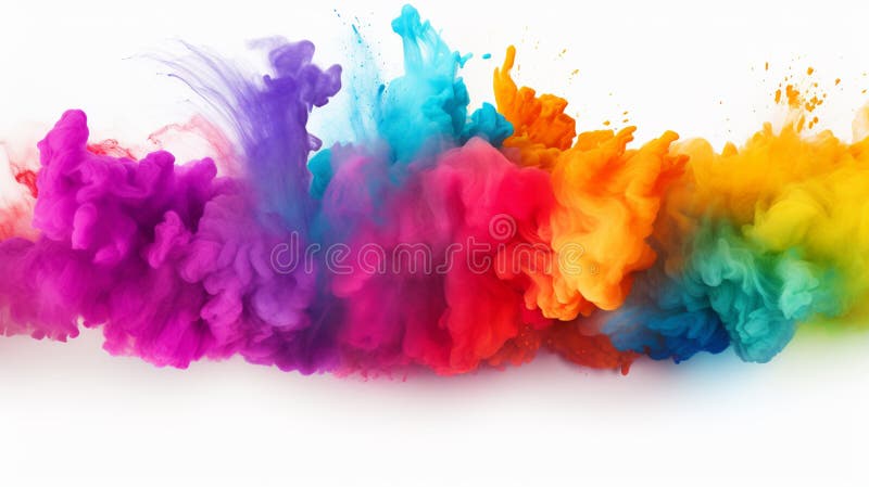 Splash of Different Colors on a White Background. Selective Focus Stock ...