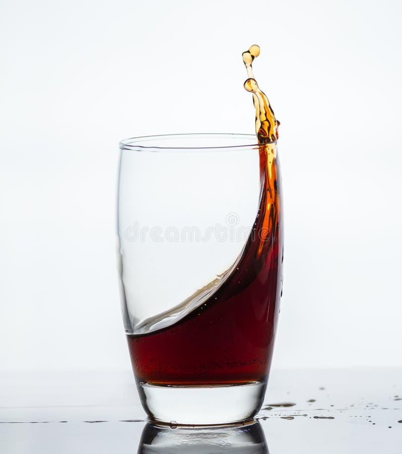 Splash of Drink from a Glass Stock Photo - Image of drop, flow: 95511764