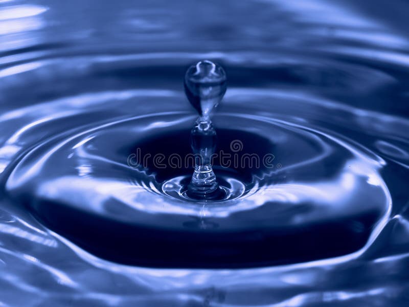 Splash Drop of Water in a Blue Shade Stock Photo - Image of falling ...