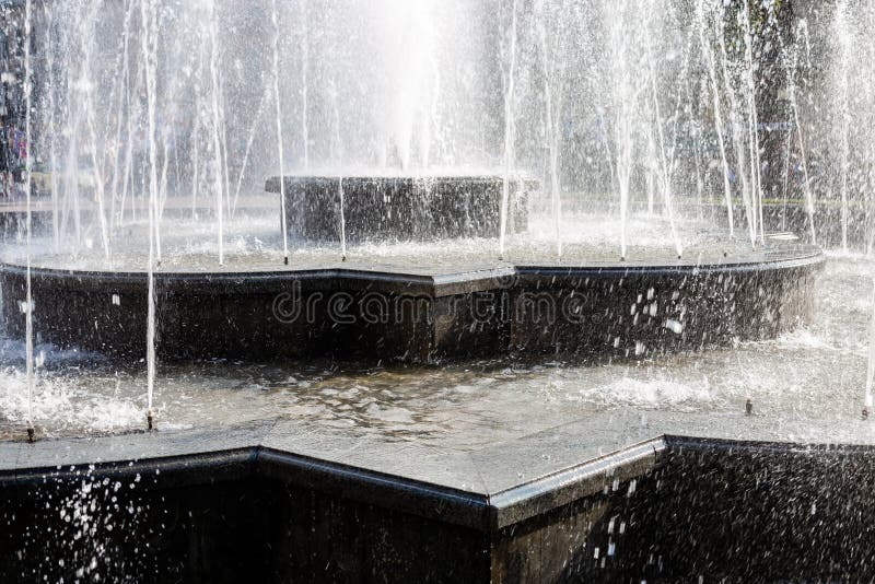 Splash and Drops in a Spring Fontain Stock Photo - Image of spring ...