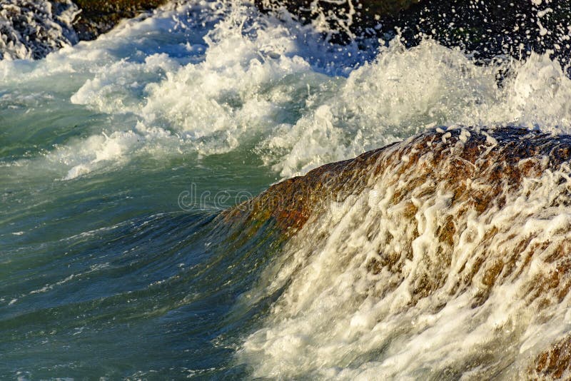 Drops of Sea Water Thrown into the Air during the Summer Sunset Stock ...