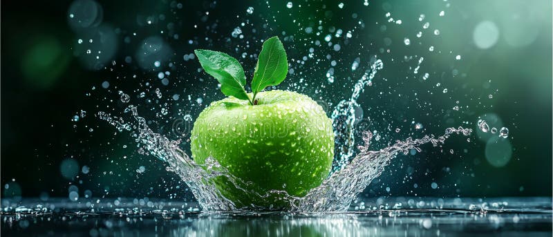 Splash Effect Fresh Fruit, Splash Effect Fresh Fruit with Green Apple ...