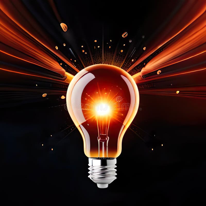 Abstract Illustration of a Lightbulb - Energy Explosion Stock ...