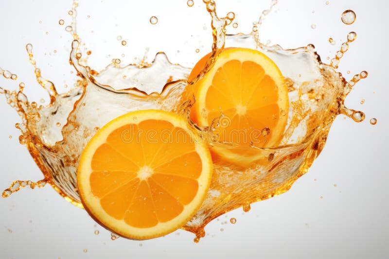Splash Effect of Lemon, High Speed Photography, on Plain White ...