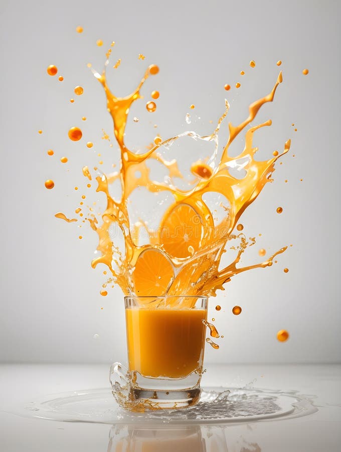 Splash Effect of Orange Juice Stock Photo - Image of beverage, yellow ...