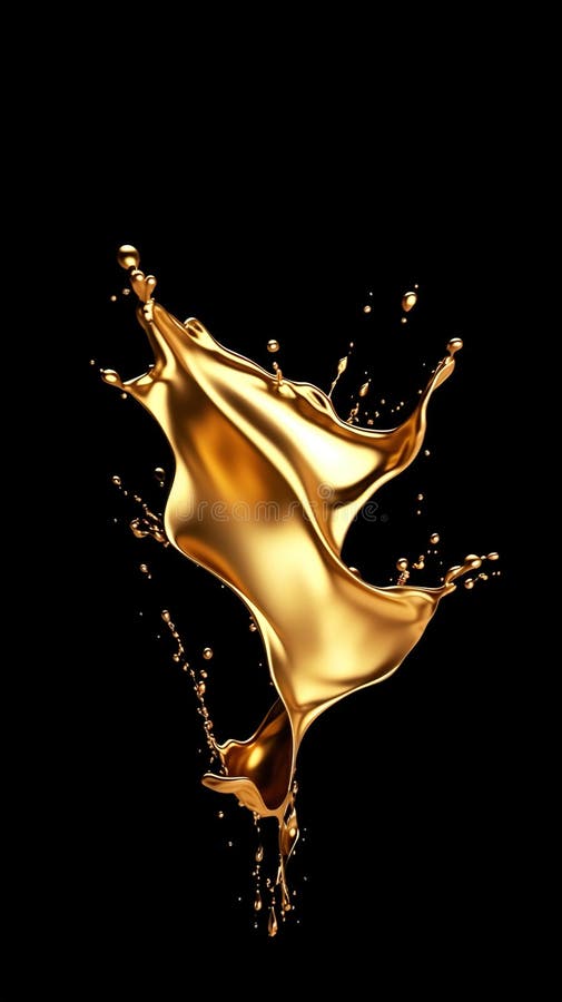 Splash Elegant Luxury Splash of Gold Liquid. Stock Illustration ...