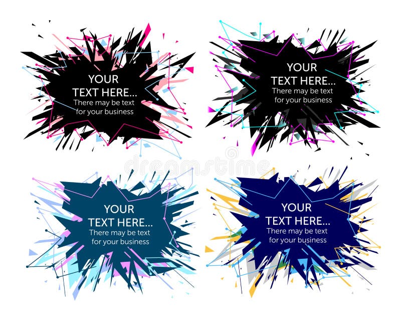 Splash Explosion Background in Four Colors. Stock Vector - Illustration ...