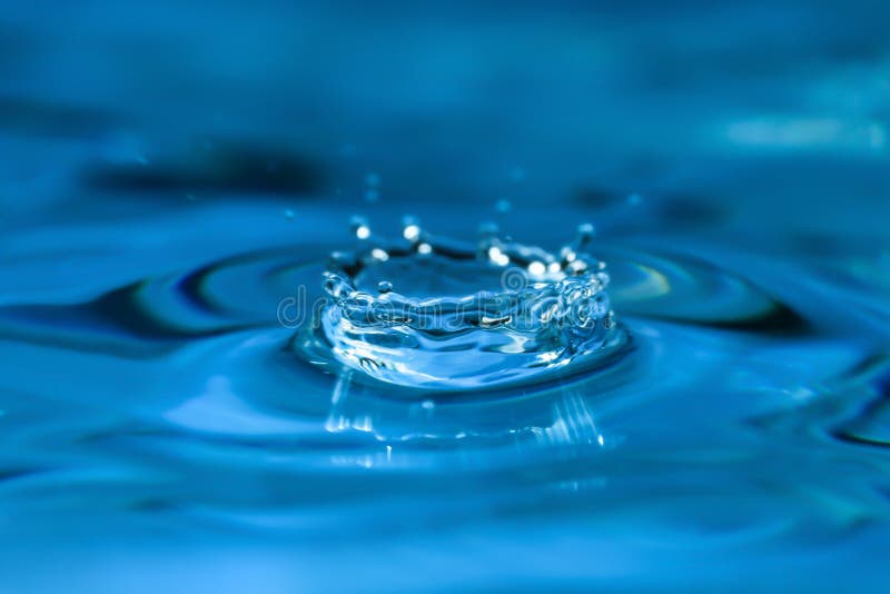 Splash after Falling of Water Drop, Closeup Stock Image - Image of ...