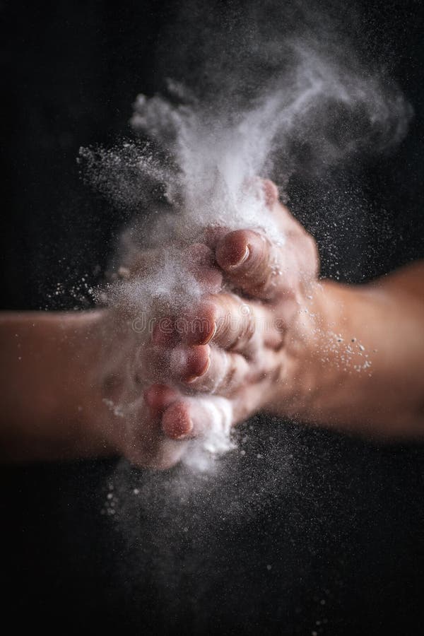 Splash of flour stock photo. Image of bakery, flour - 161455928
