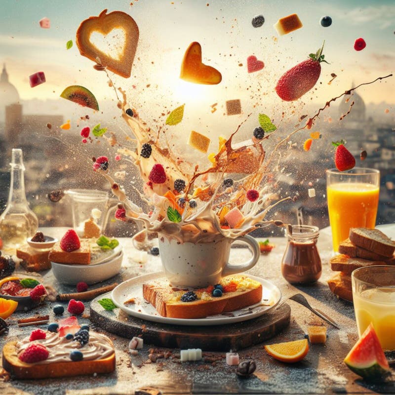 Sunrise Breakfast Fruit Toast Juice Stock Photos - Free & Royalty-Free ...