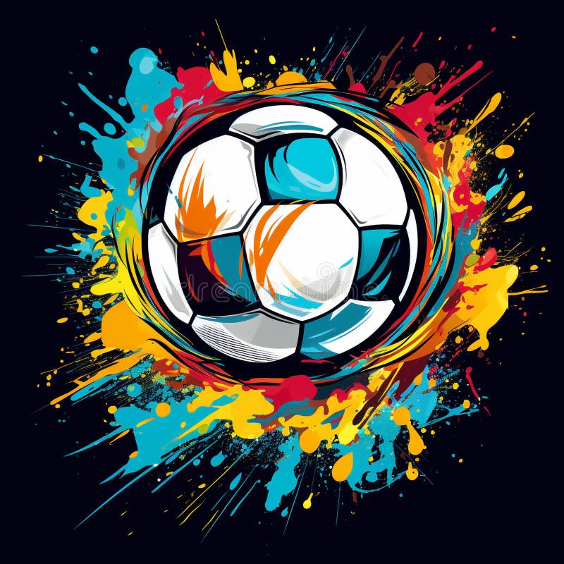 Splash Football with Pop Art Style Very Beautiful and Stunning Stock ...