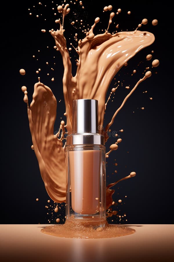 Splash of Foundation on a Black Background. Selective Focus Stock ...