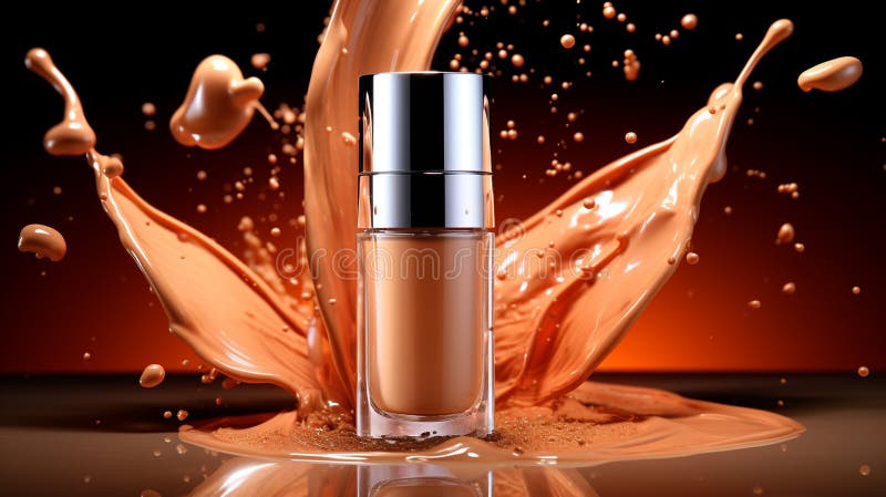 Splash of Foundation on a Black Background. Selective Focus Stock ...