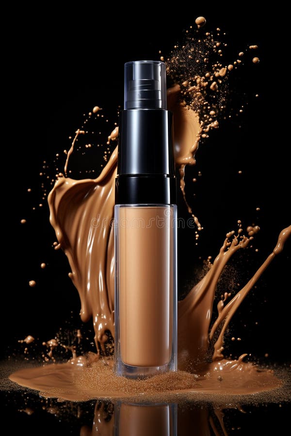Splash of Foundation on a Black Background. Selective Focus Stock ...