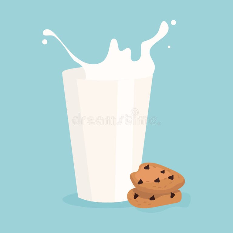 Splash in the Glass and Cookie Vector Illustration Stock Vector ...