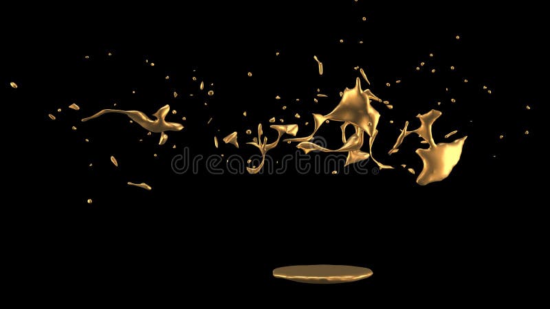 A Splash of Gold. 3d Illustration, 3d Rendering Stock Illustration ...