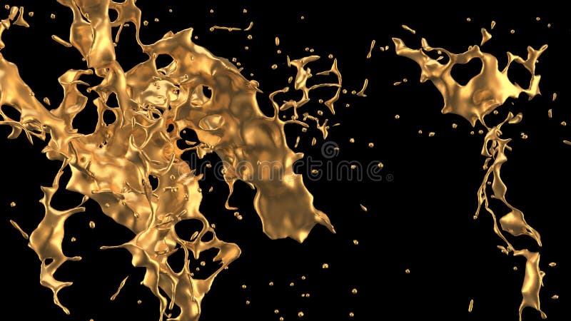 A Splash of Gold. 3d Illustration, 3d Rendering Stock Illustration ...