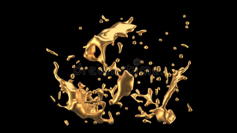 A Splash of Gold. 3d Illustration, 3d Rendering Stock Illustration ...