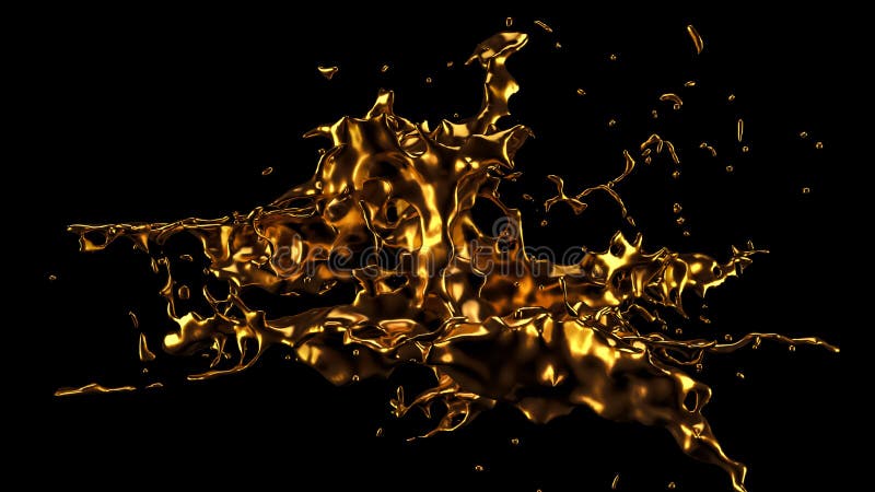 A Splash of Gold. 3d Illustration, 3d Rendering Stock Illustration ...