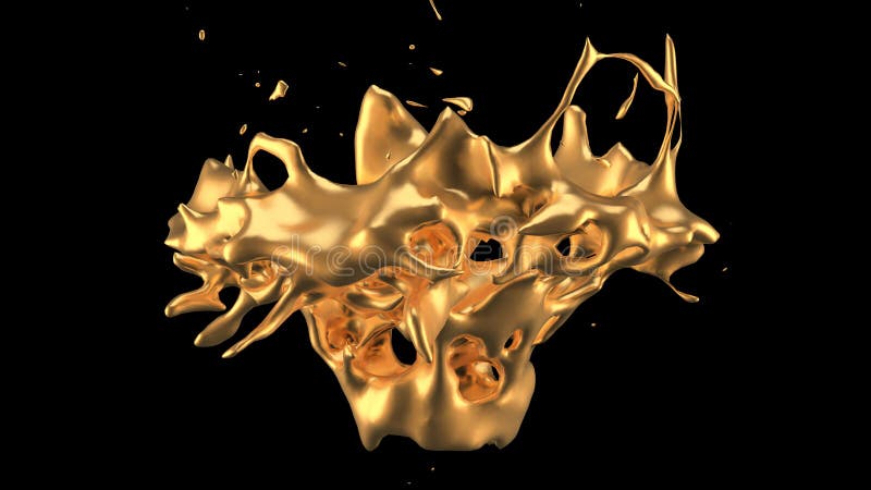 A Splash of Gold. 3d Illustration, 3d Rendering Stock Illustration ...