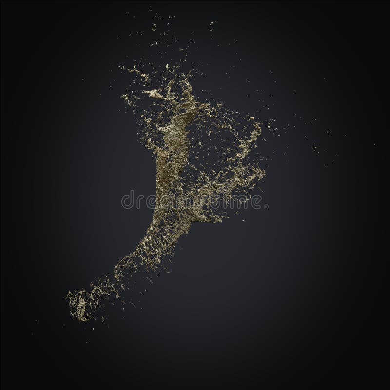 Splash Gold 3d Rendering Background Stock Image - Image of droplet ...