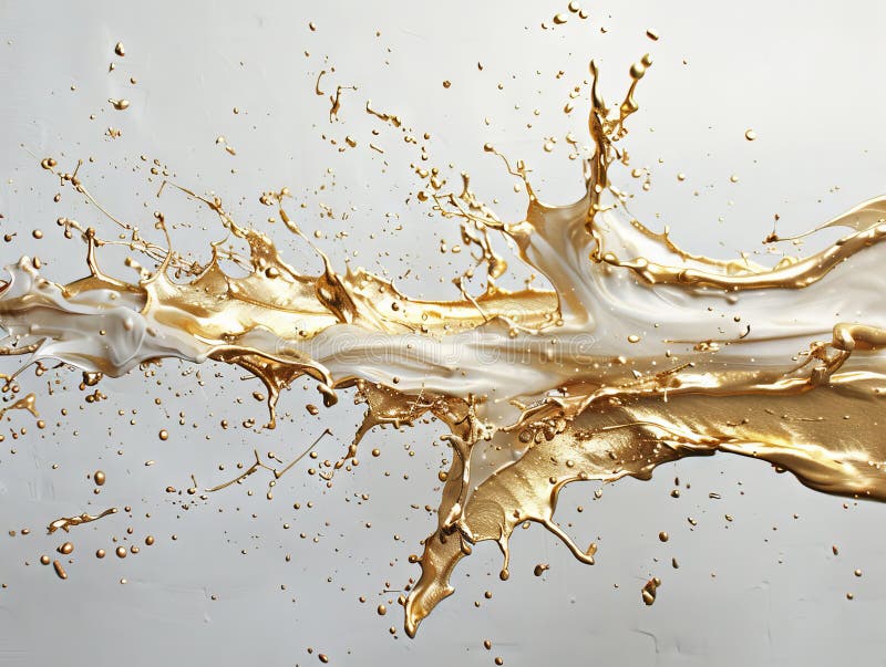 Splash of Gold Paint. Golden Paint Splashes Against White Background ...