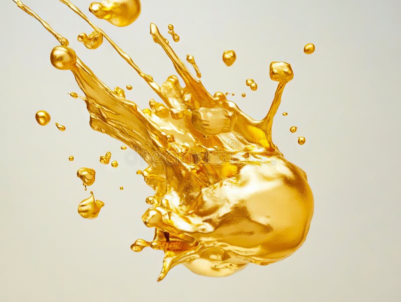 A Splash of Gold Paint on a White Background Stock Image - Image of ...