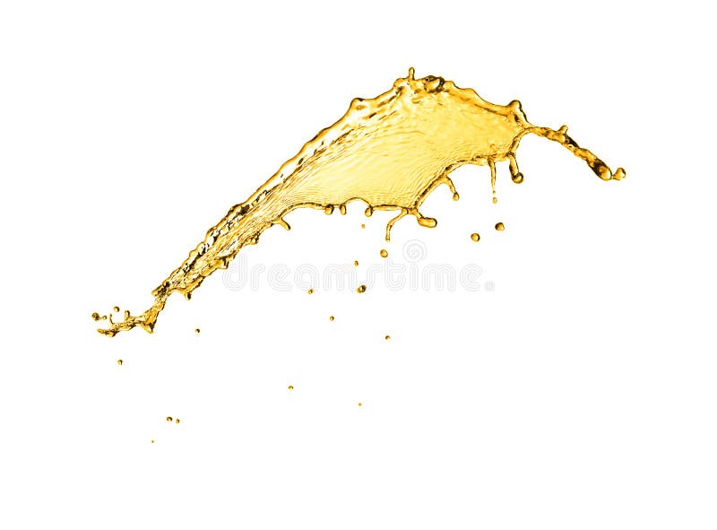 Splash of Golden Oily Liquid on White Background Stock Photo - Image of ...