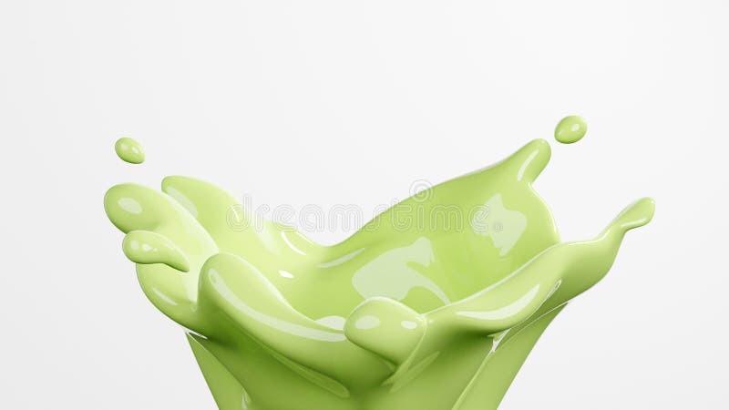Splash Green Tea Flavored Milk, 3D Stock Illustration - Illustration of ...