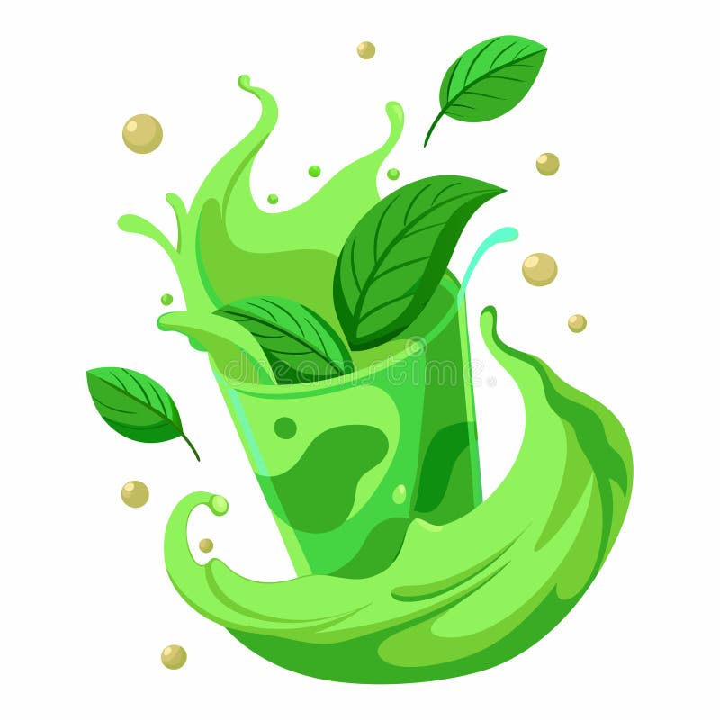 Realistic Splash of Green Tea or Juice Isolated on Transparent ...