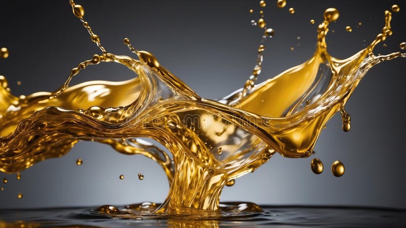 Splash of Grey Liquid Isolated in Gold Ai Generated Stock Illustration ...