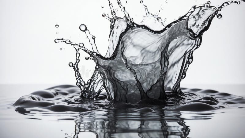 Splash of Grey Liquid Isolated in White Ai Generated Stock Illustration ...