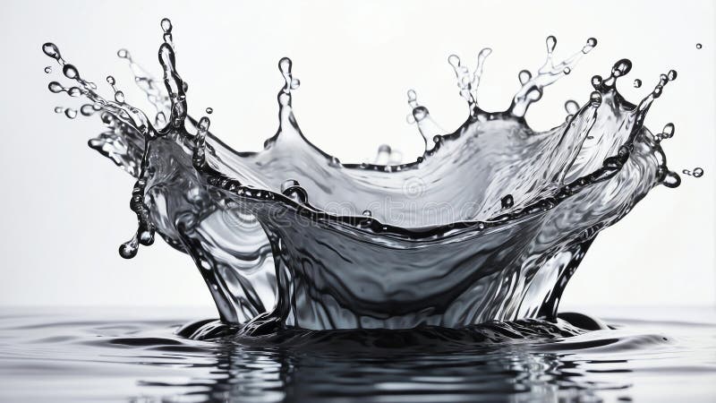 Splash of Grey Liquid Isolated in White Ai Generated Stock Illustration ...