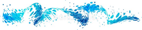 Splash Horizontal Water on White Stock Vector - Illustration of ...