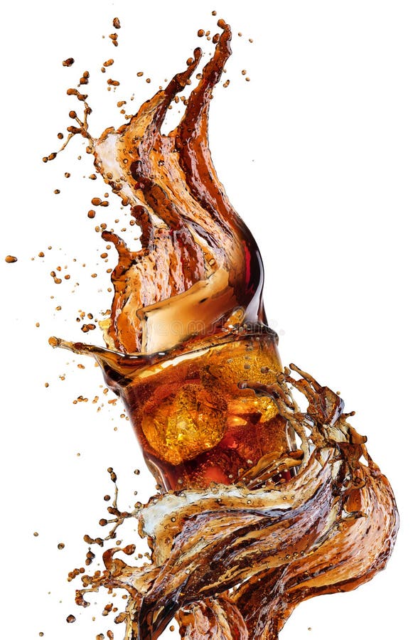 Cola splash isolated stock image. Image of reflection - 17288279