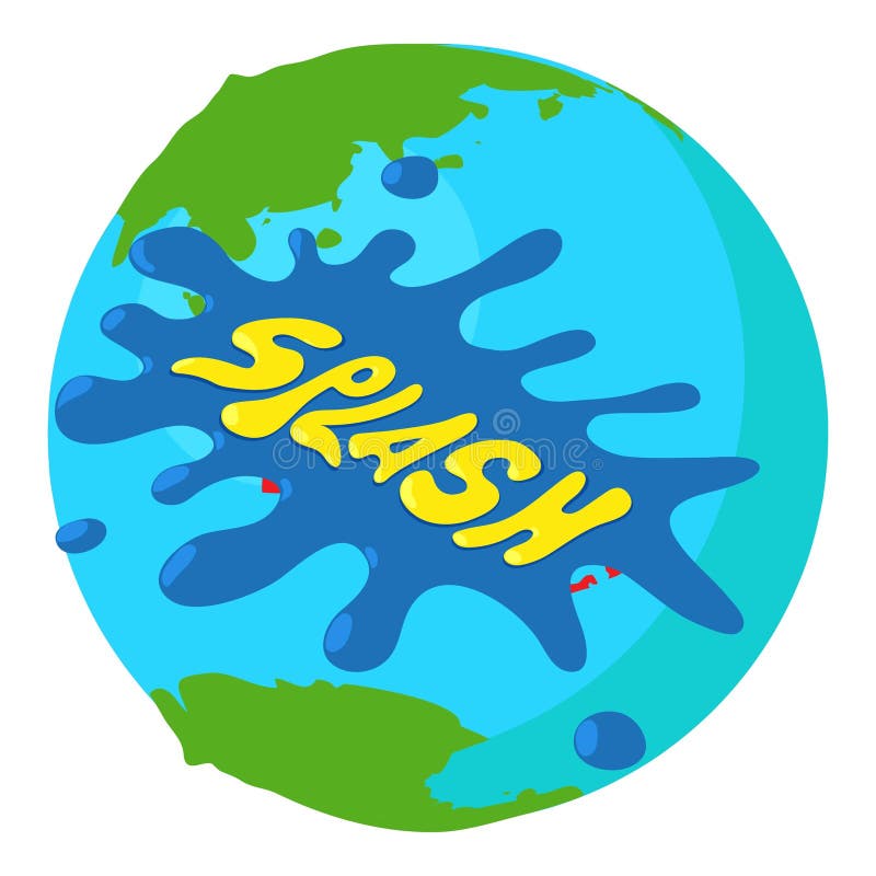 Splash Icon Isometric Vector. Globe Earth Planet and Splash Speech ...