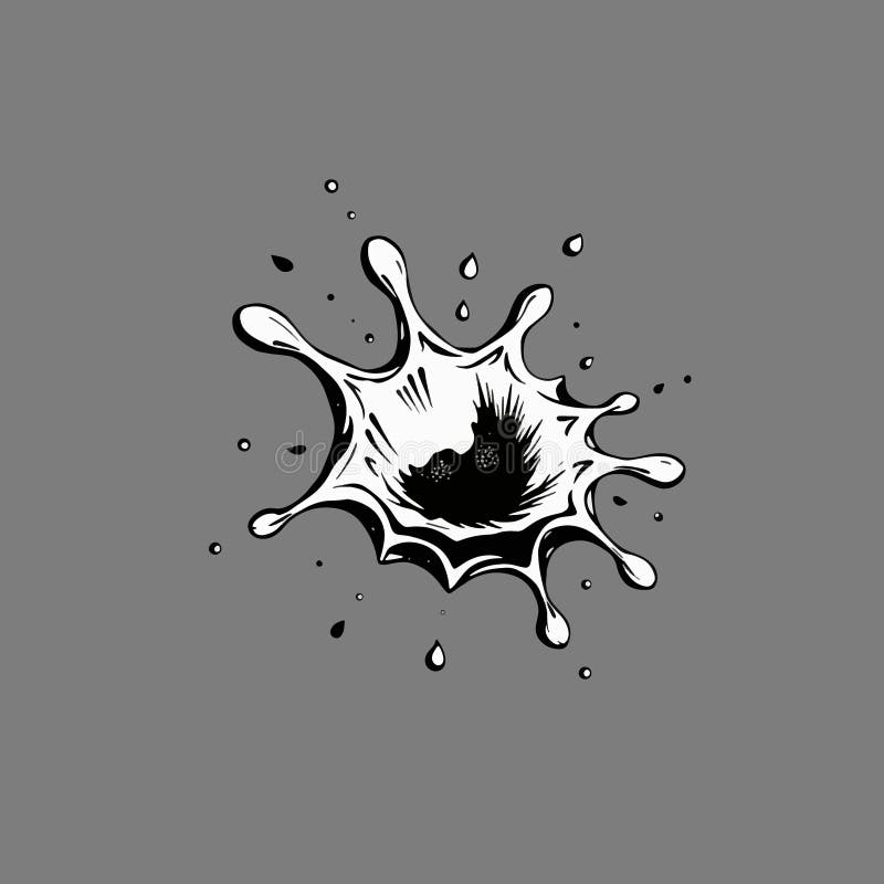 Splash, Ideal for a Black and White Vector Ink Object Element Icon Set ...