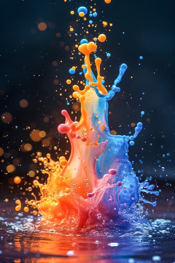Splash-Ink Painting and Slow Shutter Stock Illustration - Illustration ...