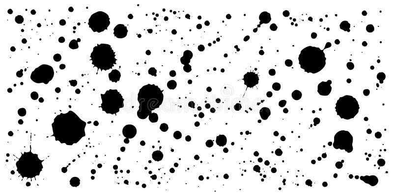 Splash Ink Set. Black Spot Stains. Splatter Collection. Vector ...