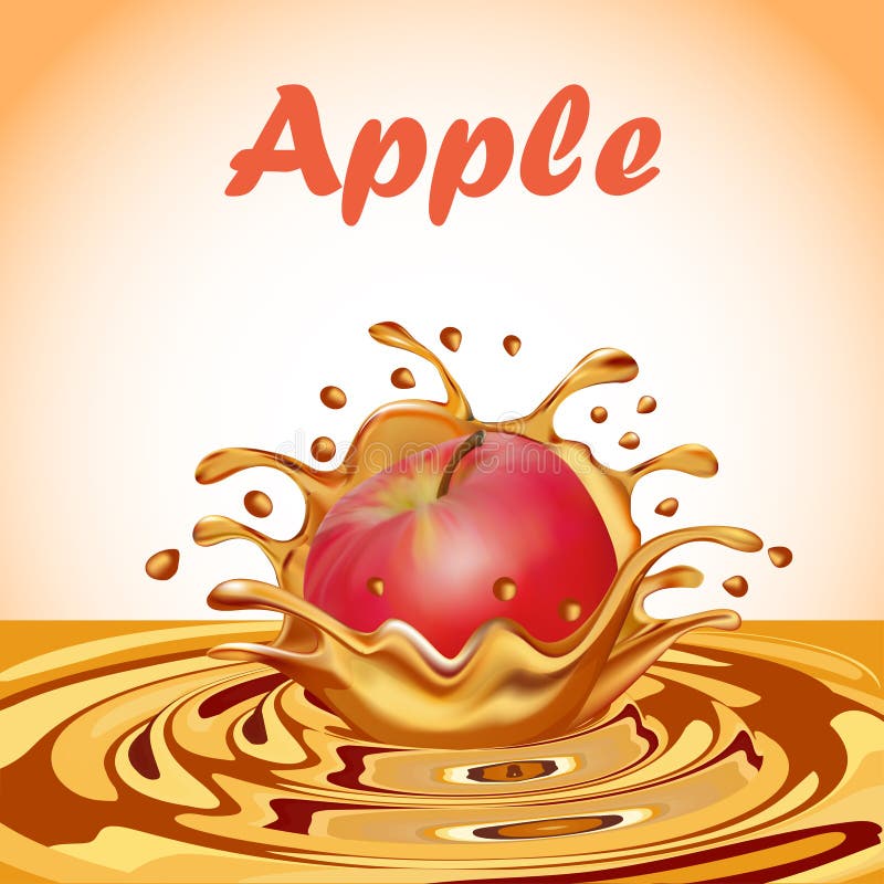 Splash of Juice from a Falling Apple Stock Vector - Illustration of ...